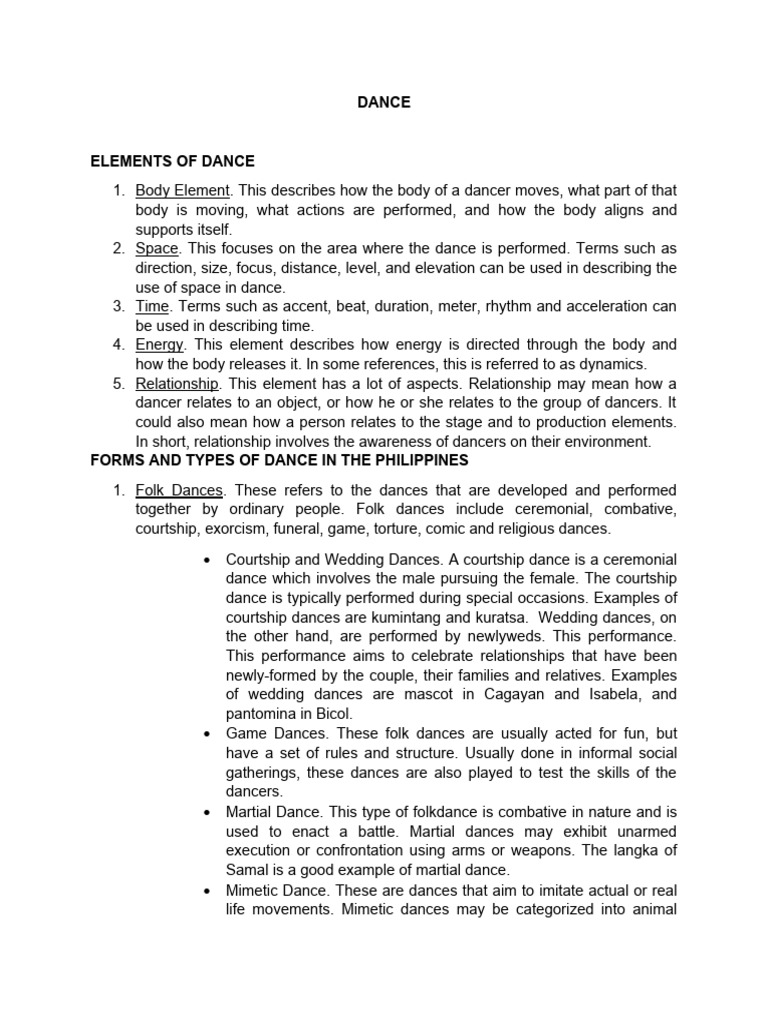 DANCE | PDF | Dances | Ballet