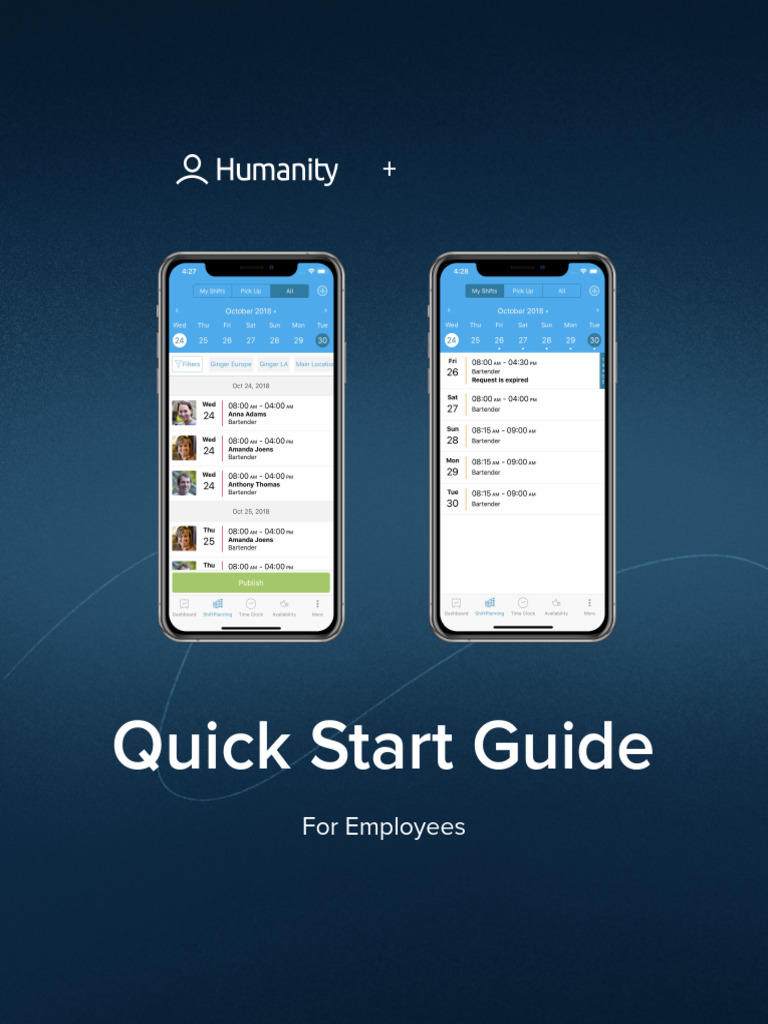 Humanity Employee Quick Start Guide | PDF | Mobile App | World Wide Web
