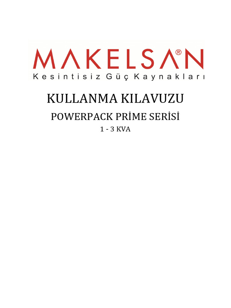 Makelsan Powerpack Prime Serisi 1-3 Kva | PDF