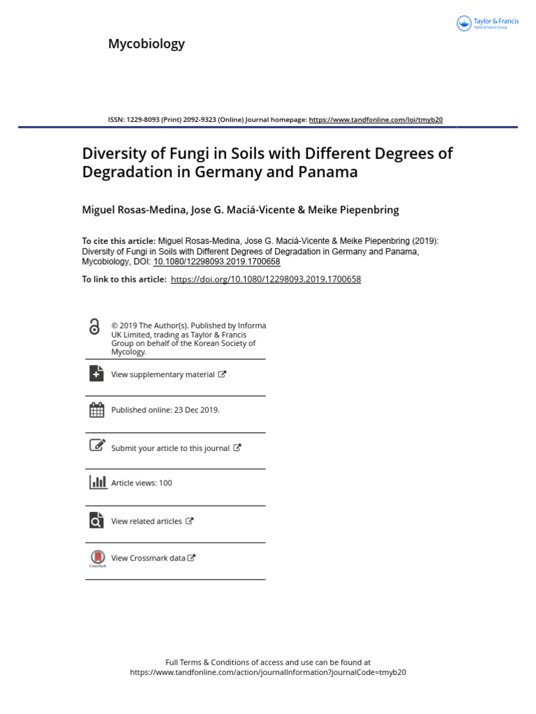 Diversity of Fungi in Soils With Different Degrees of Degradation in ...