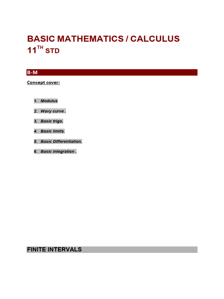 BM 1 PDF | PDF | Algebra | Calculus