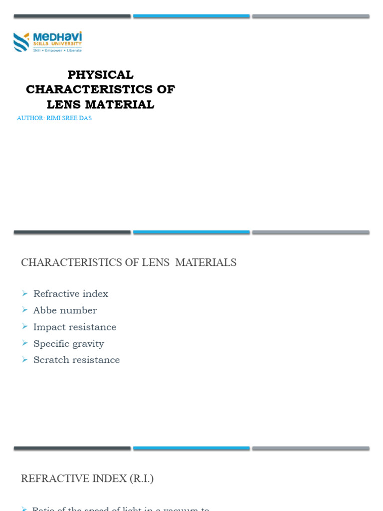 Lens Material Physical Traits | PDF | Science & Mathematics ...