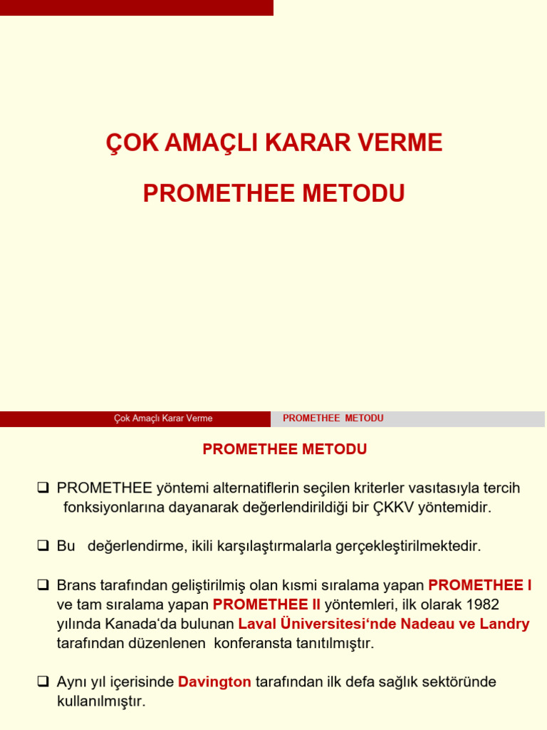 PROMETHEE Metodu 2 PDF | PDF