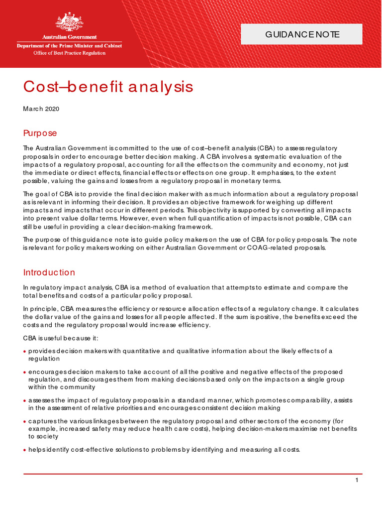 Cost Benefit Analysis | PDF | Cost–Benefit Analysis | Net Present Value