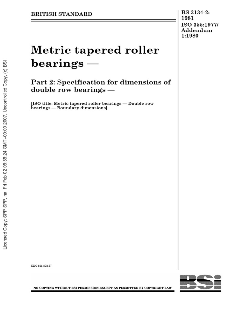 BS3134-2 (Roller BRG) | PDF | International Organization For ...