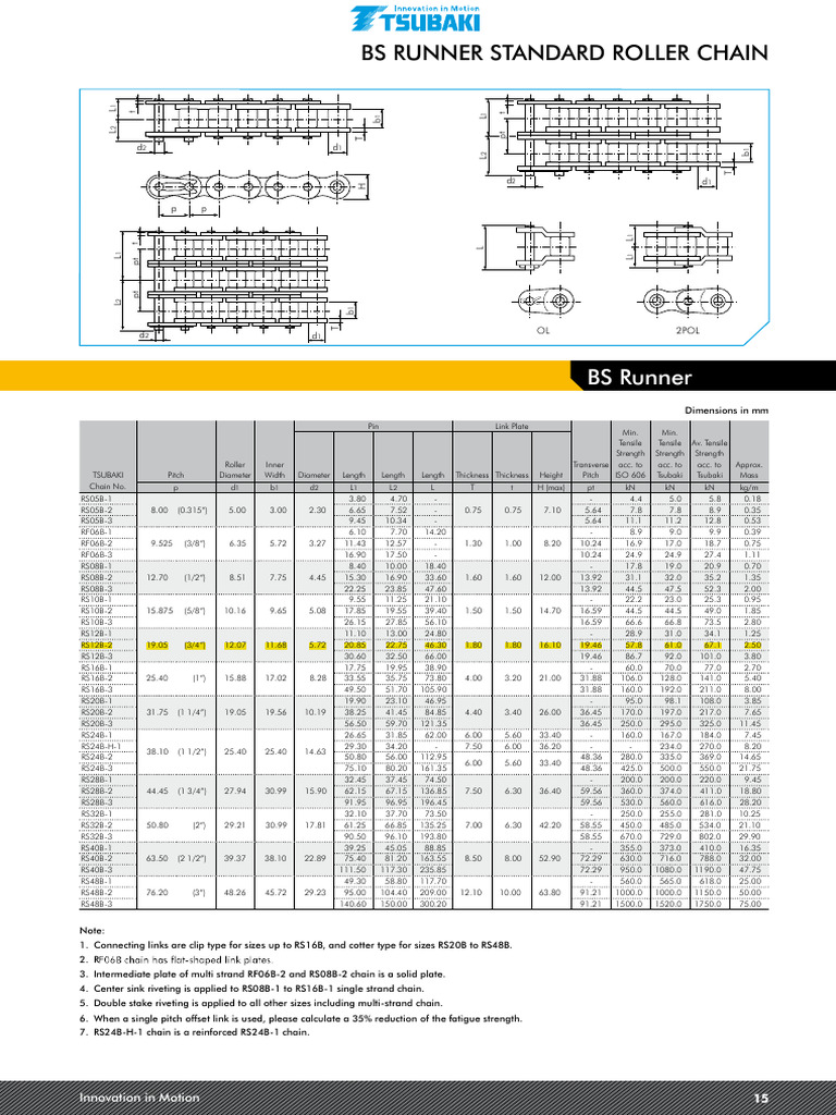 BS Runner Standard Roller Chain | PDF