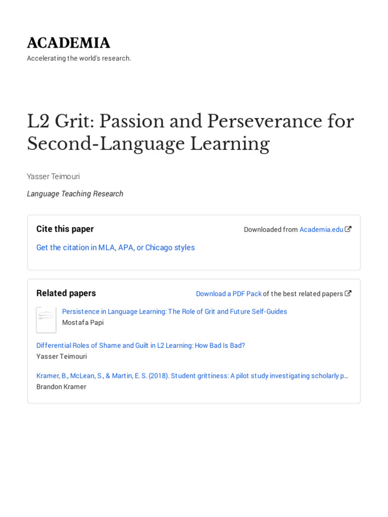 L2 - Grit20200403 9788 1agprt7 With Cover Page v2 | PDF | Grit (Personality Trait) | Second ...