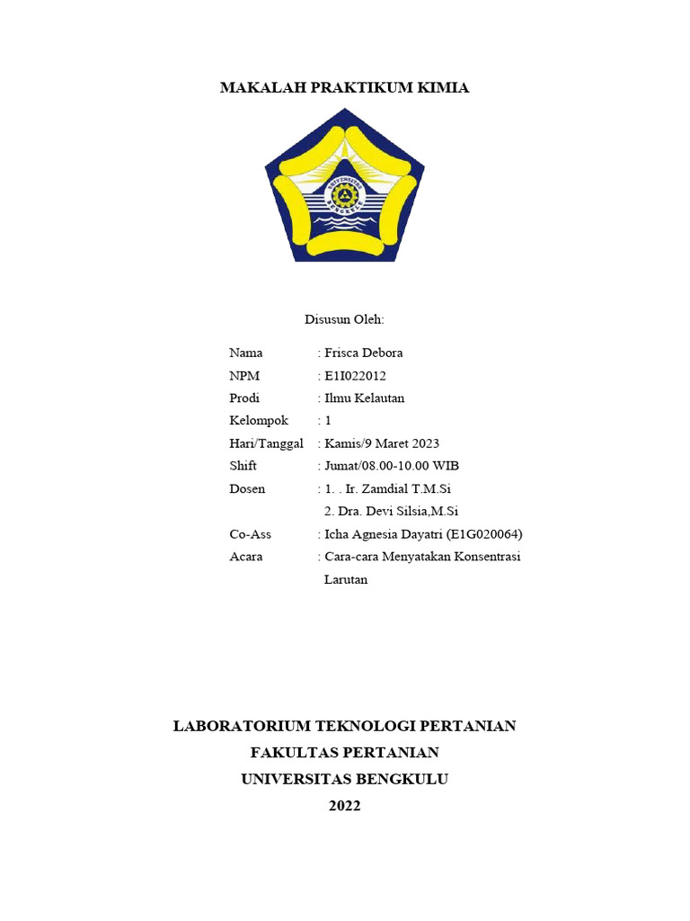 Makalah-Konsentrasi-Larutan Frisca Debora | PDF