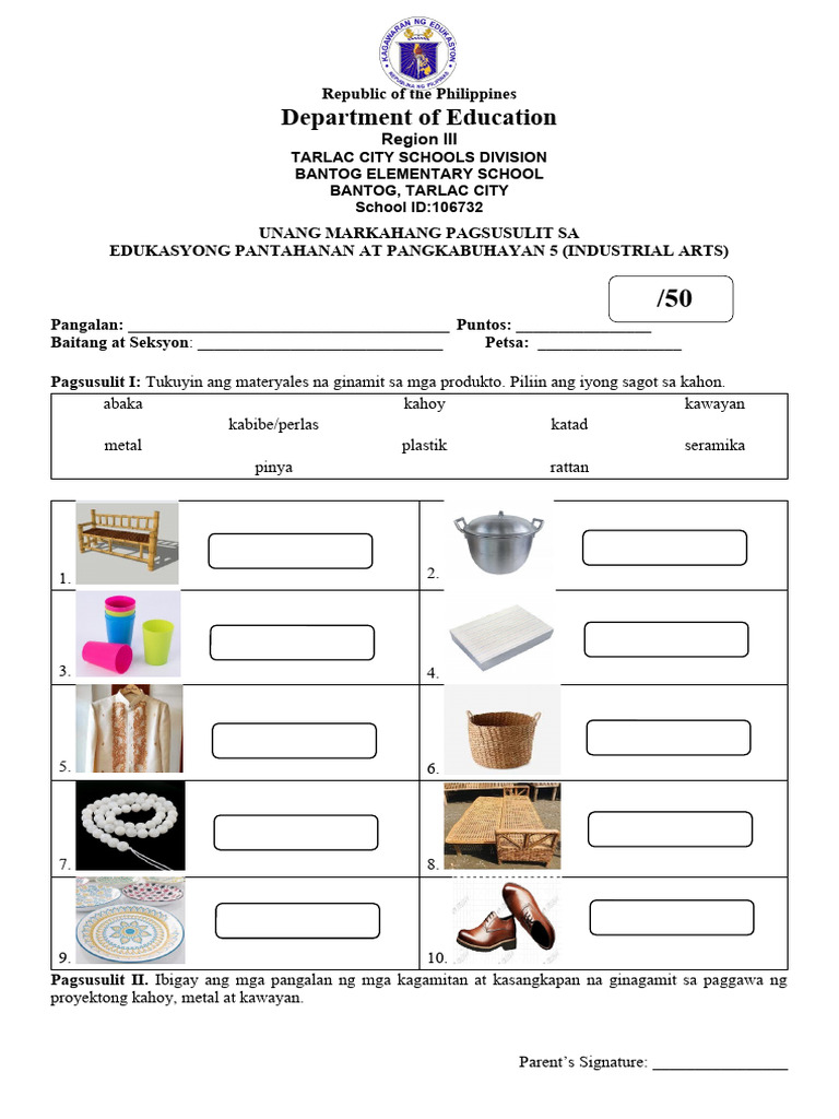 Grade 5 Q1 EPP IA | PDF