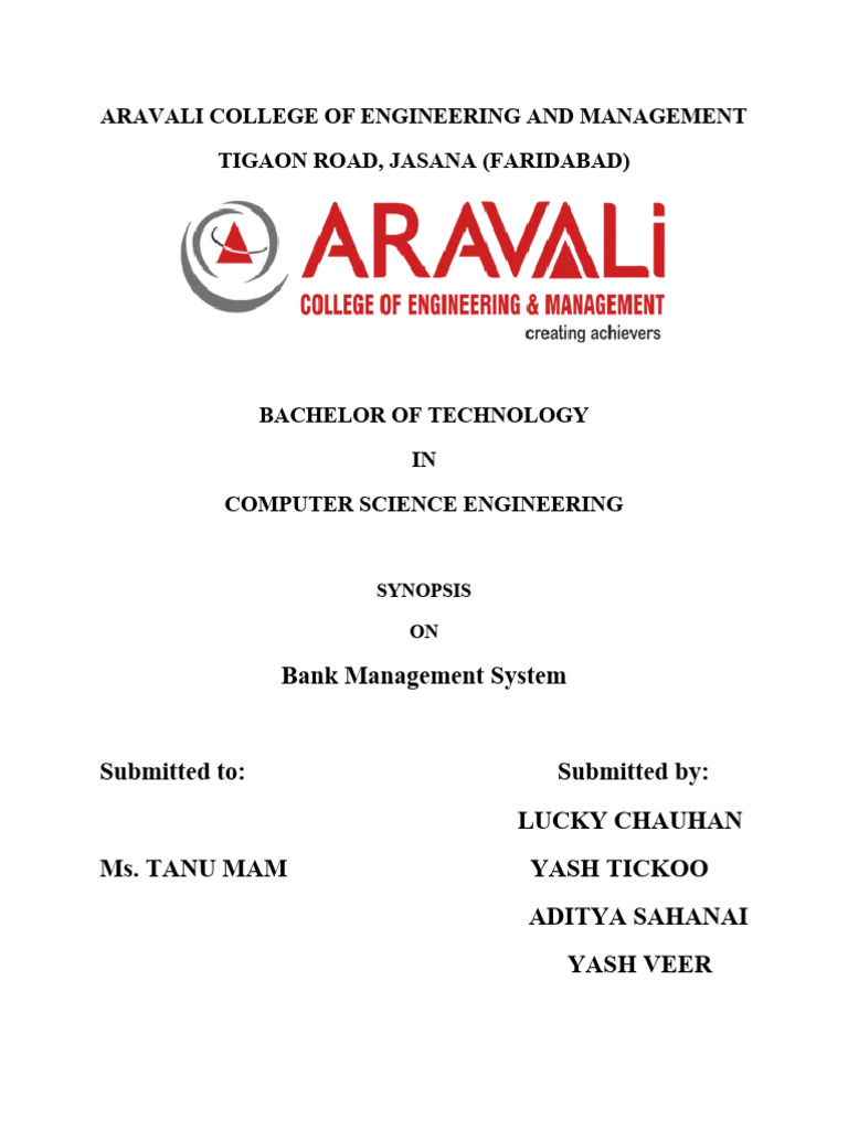 Synopsis of Project Bank Management System | PDF | Banks | Computer ... Synopsis of Project Bank Management System | PDF | Banks | Computer ...