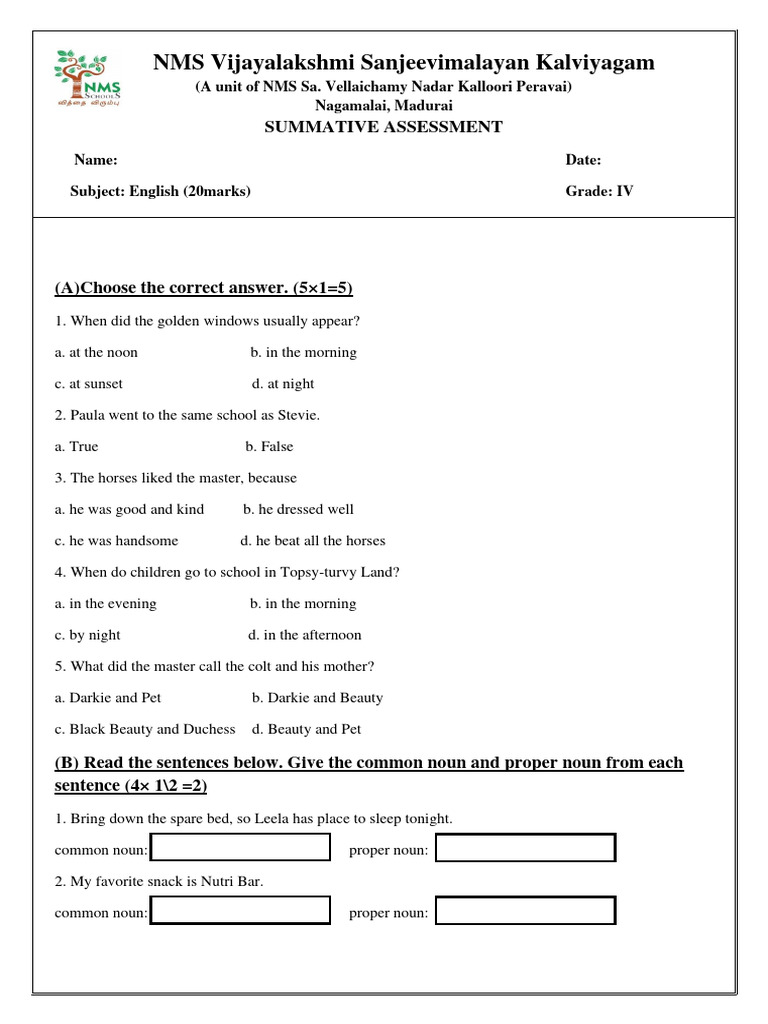 Grade 4 English Sa 1 Question Paper 2021 | PDF | Morphology | Semantics
