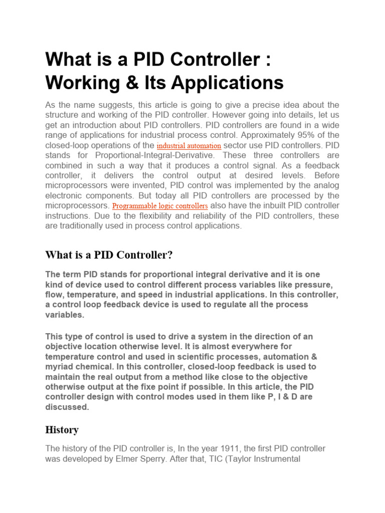 What Is A PID Controller | PDF | Control Theory | Engineering