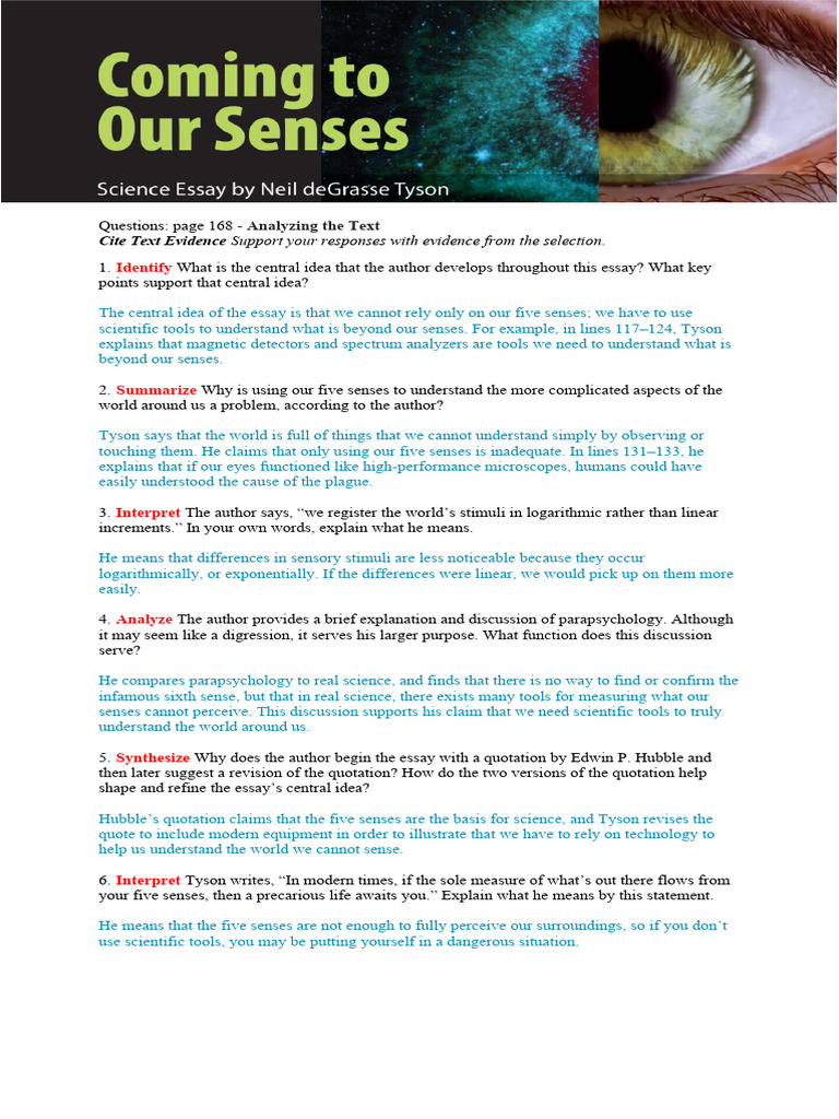 Understanding Beyond Our Senses | PDF | Senses | Essays