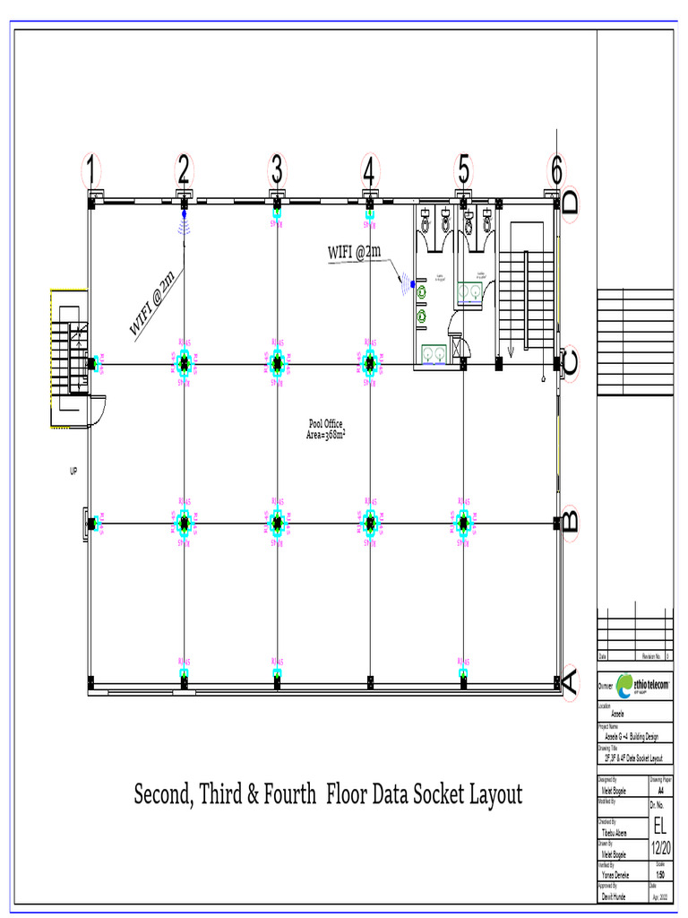 Assela Standard G+4 2nd, 3rd & 4th Floor Data Socket Layout | PDF