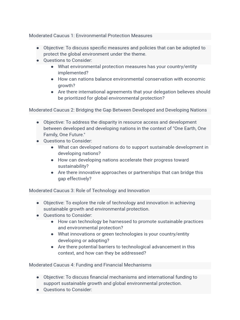 Mod Caucuses | Download Free PDF | Sustainability | Environmental ...