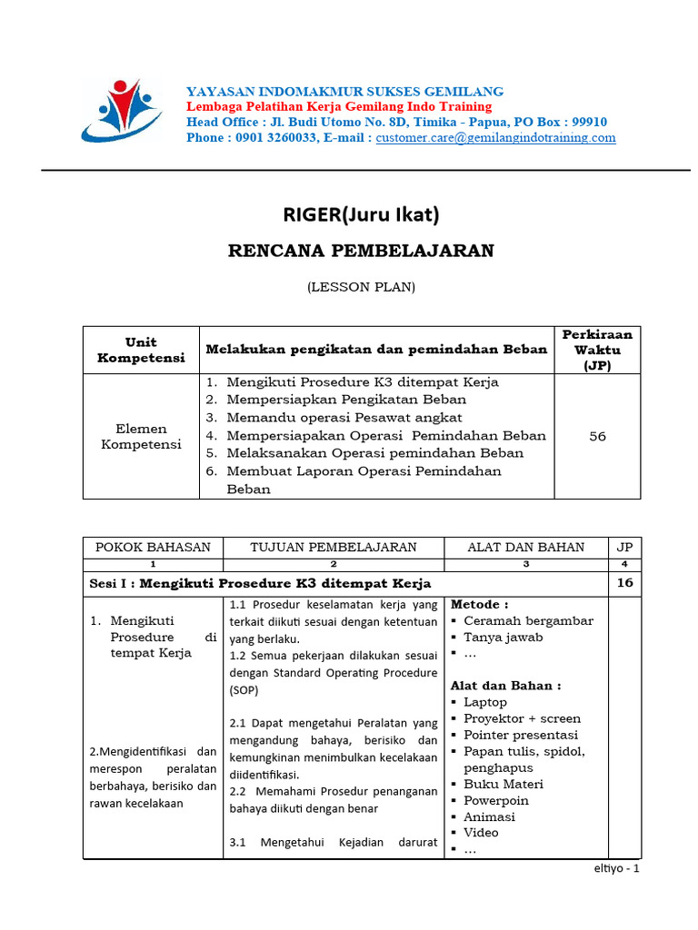 Lesson Plan Riger | PDF