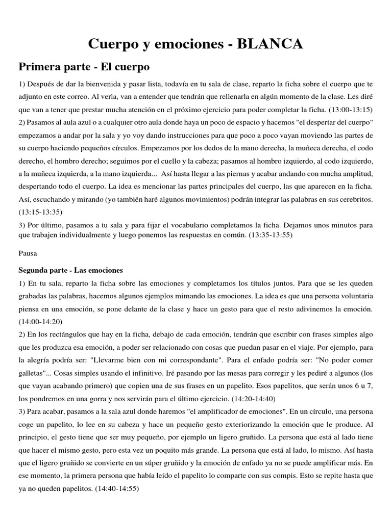 Cuerpo y Emociones | PDF
