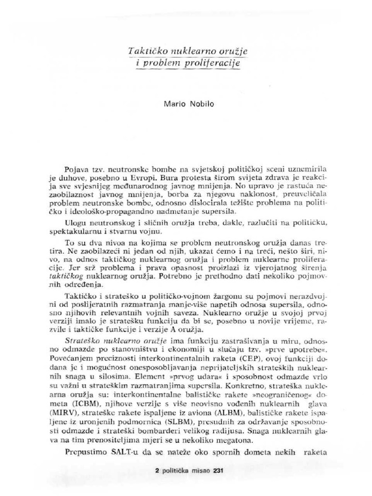 Taktičko Nuklearno | PDF
