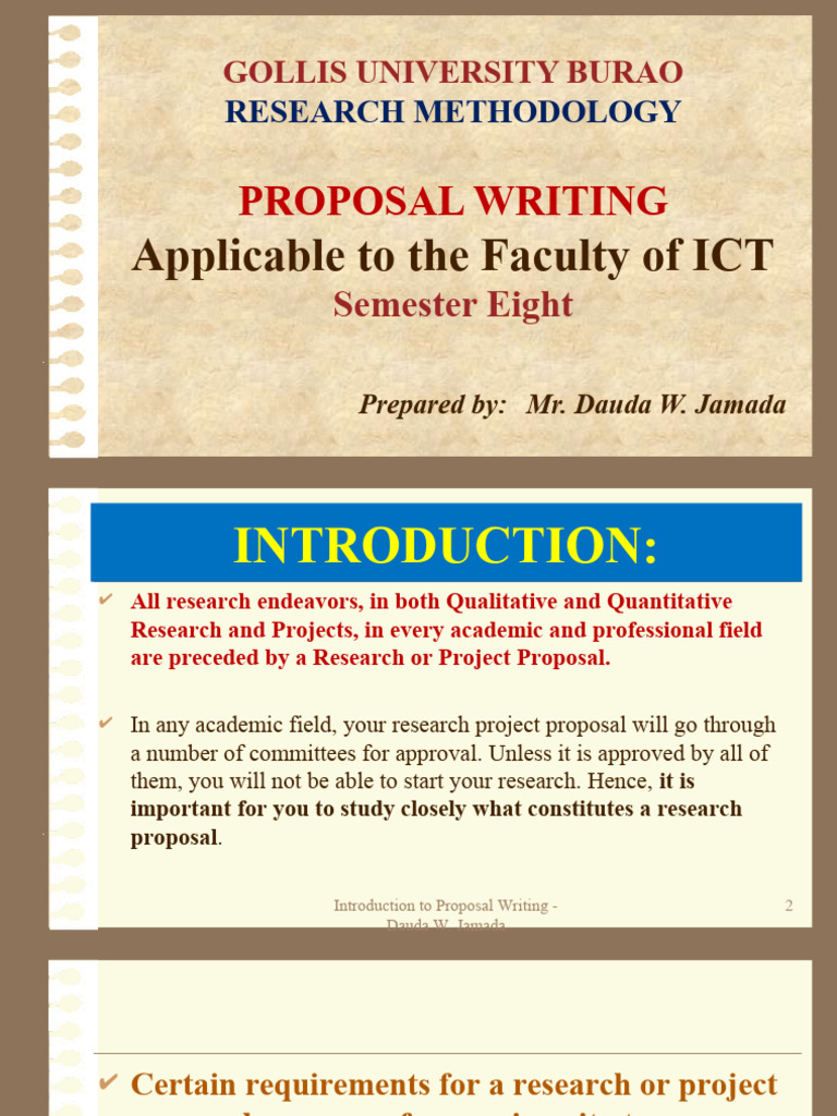 Introduction To Proposal Writing-ICT | PDF | Science | Methodology