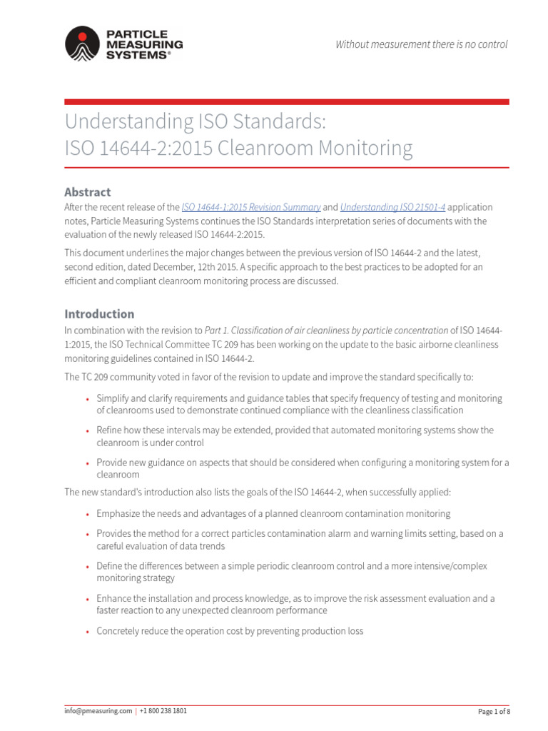 ISO 14644-2:2015 Cleanroom Guide | PDF | Risk