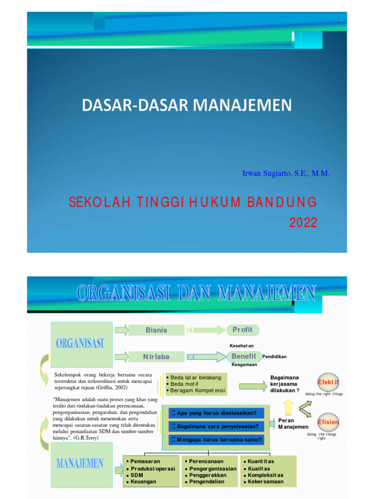 Organisasi Dan Manajemen | PDF