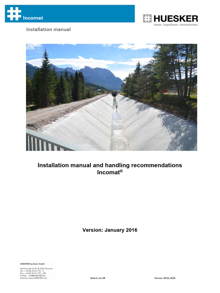 Incomat Installation Guide | PDF | Concrete | Sewing
