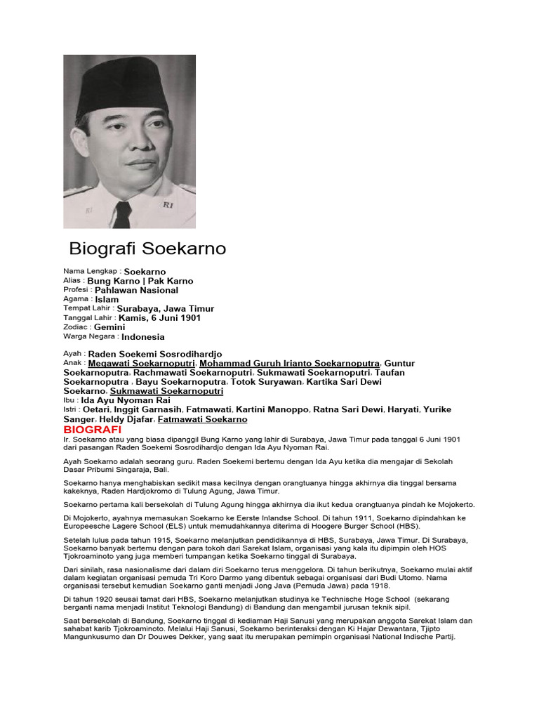 Biografi Soekarno | PDF