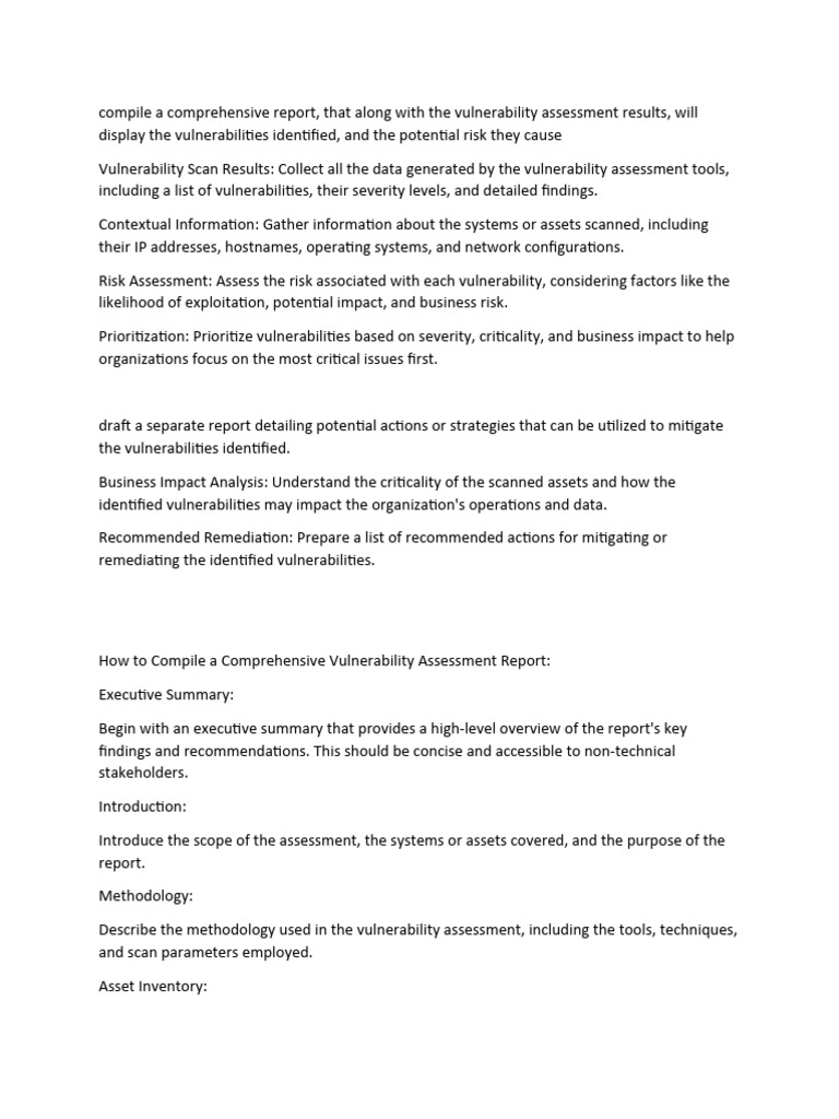 How To Write A Vulnerability Assessment Report Pdf Vulnerability Computing Computer Security