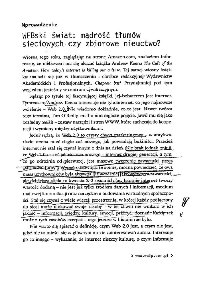 Andrew Keen, Kult Amatora. Jak Internet Niszczy Kulturę | PDF
