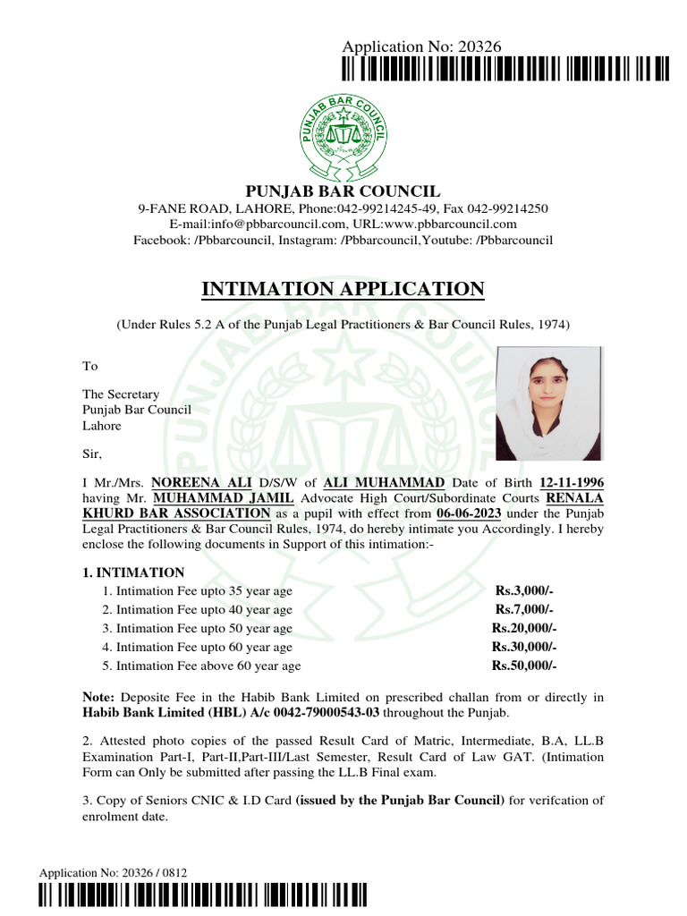 Application 20326 | PDF | Advocate | Justice
