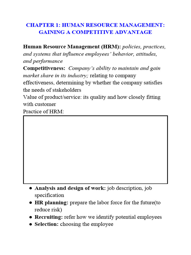 Chap 1 | PDF | Human Resource Management | Employment