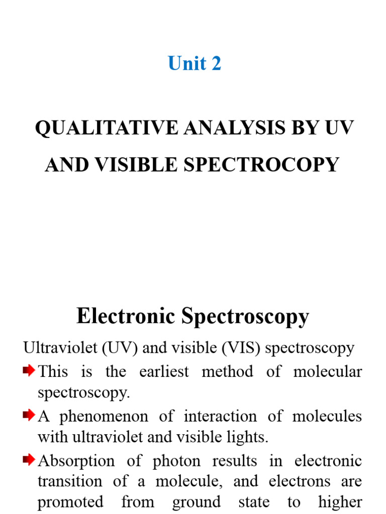Unit 2 | PDF | Ultraviolet–Visible Spectroscopy | Spectrophotometry