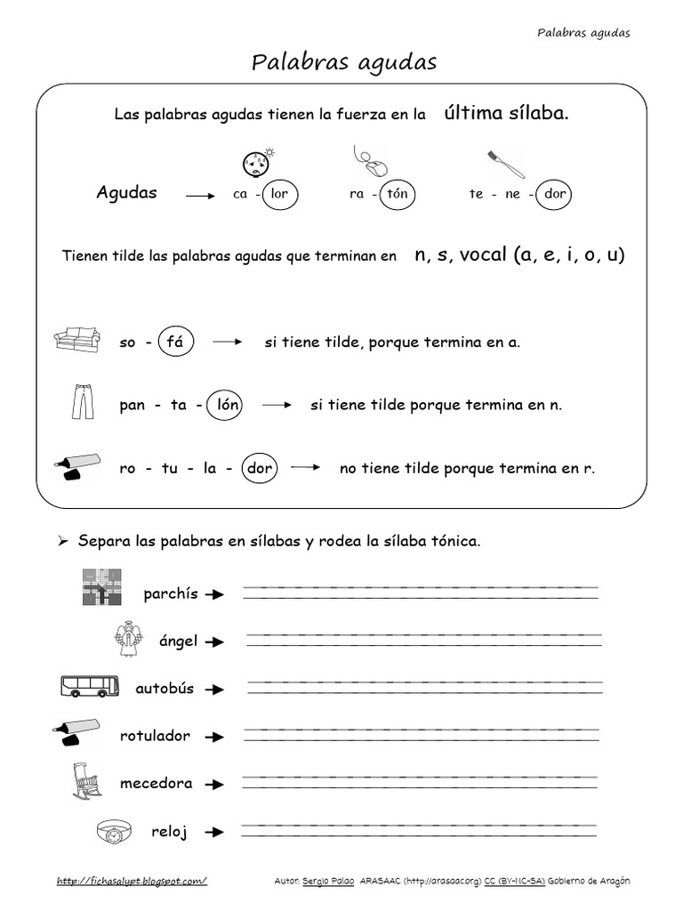 Palabras Agudas 02 | PDF