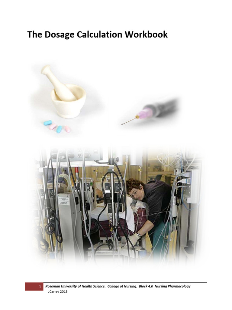 Dosage Calculation Workbook Fill in | PDF | Chemistry | Dose (Biochemistry)