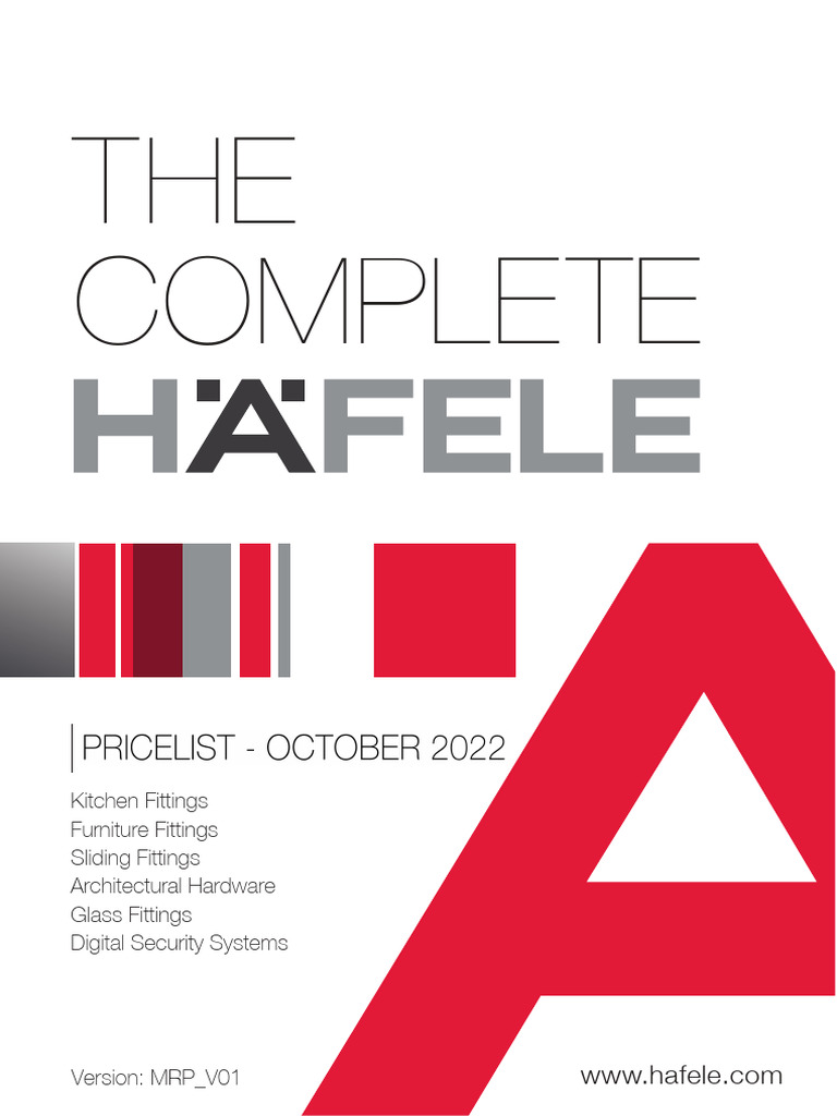 Hafele India MRP Pricelist - 221221 - 155658 | PDF