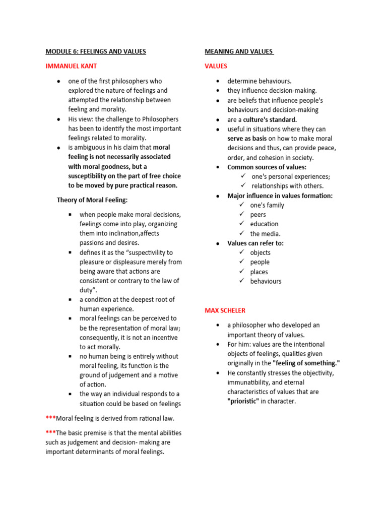 Kant and Scheler on Moral Feelings | PDF | Morality | Autonomy