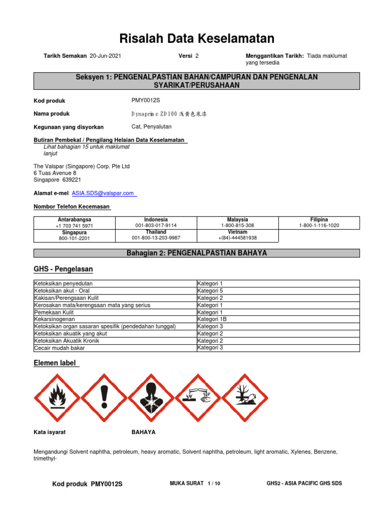 Pmy0012s SDS BM | PDF