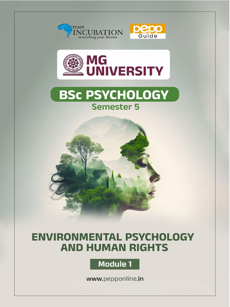 5th Sem - Environmental Psy & HR (EPHR) - Module 1-MG Unvsty - PEPPGUIDE | PDF | Soil | Water