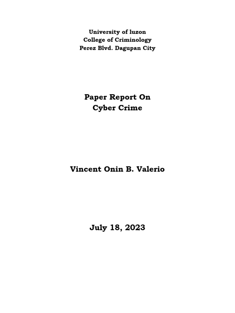 Cybercrime Paper Report | PDF | Cybercrime | Ransomware