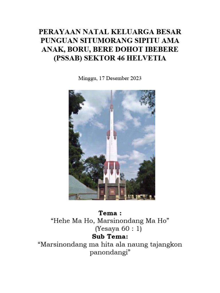 Perayaan Natal Keluarga PSSAB Helvetia | PDF | Seni & Disiplin Bahasa | Kajian Bahasa Asing