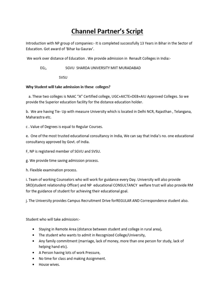 Partner Script 2023 | PDF