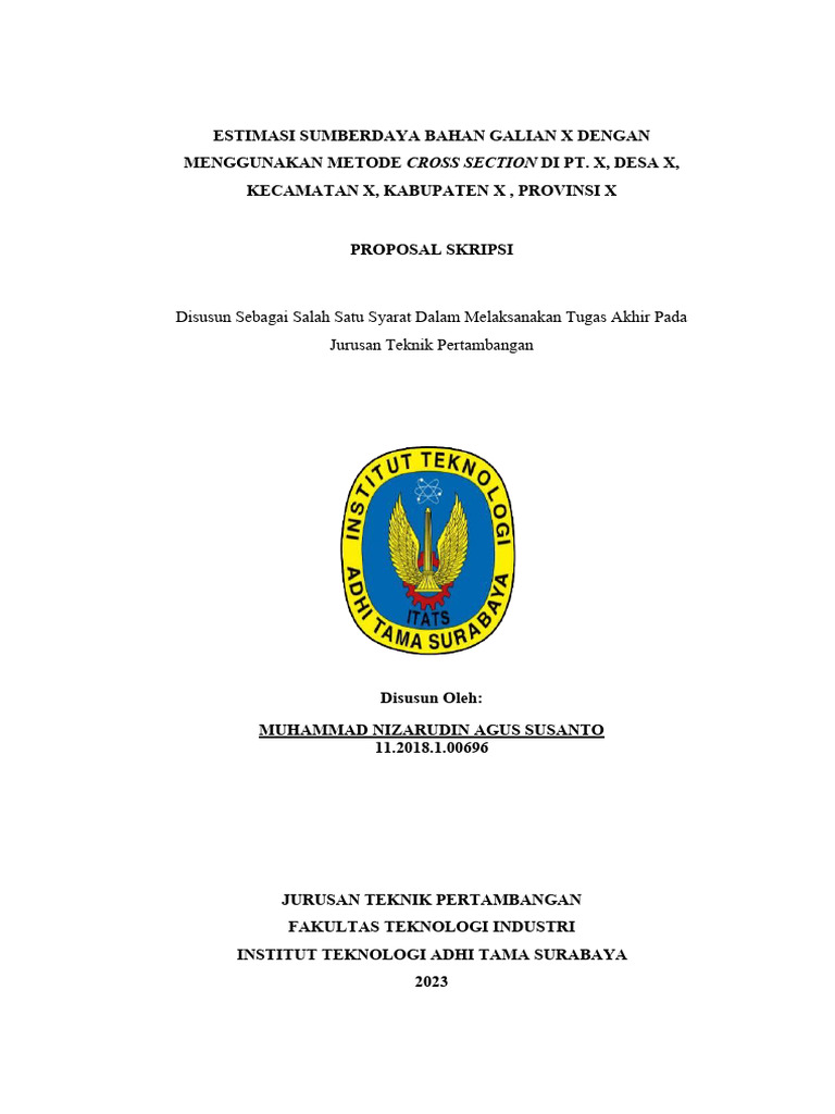 Estimasi Sumberdaya Bahan Galian X Menggunakan Metode Cross Section Di ...