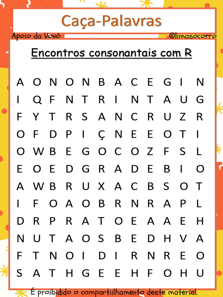 Caça-Palavras-Encontros-consonantais-com-R | PDF