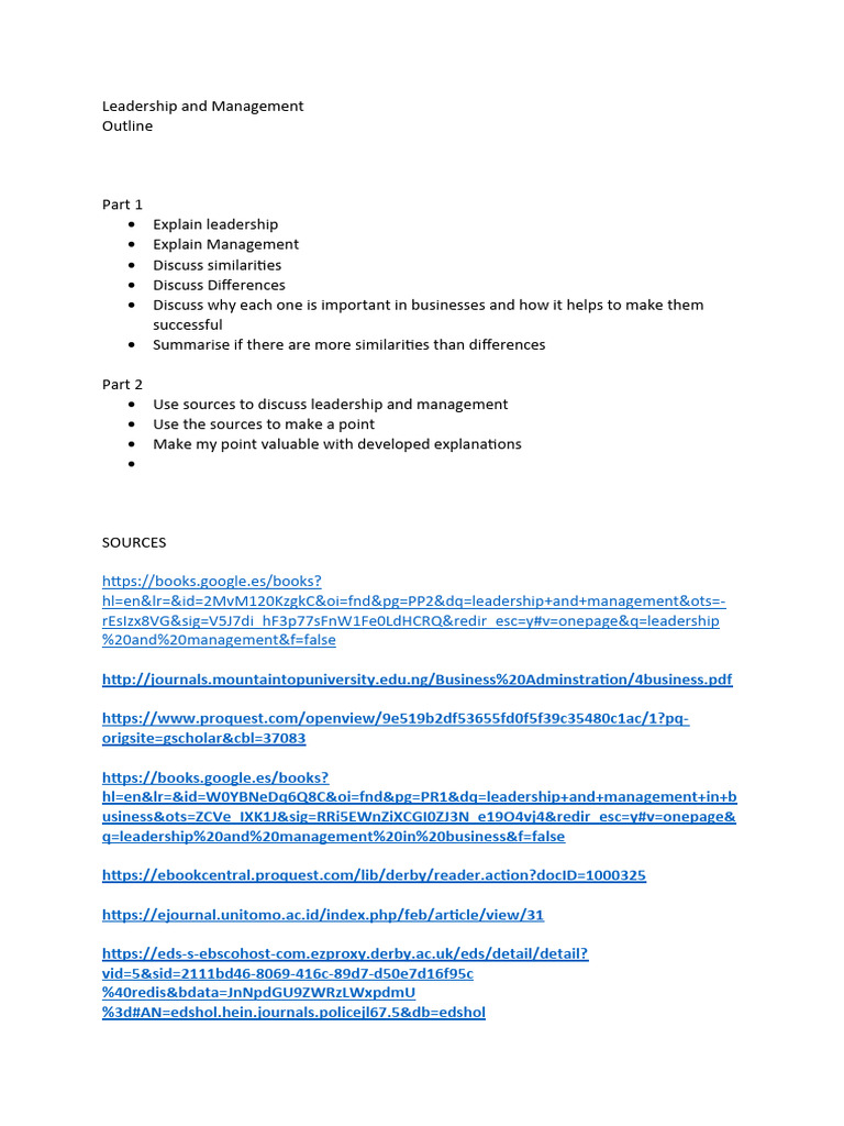 Leadership and Management | PDF