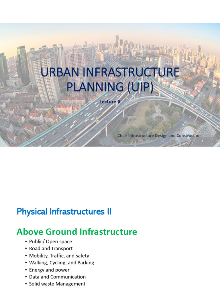 Urban Infrastructure Lecture 10 and 11 | PDF | Urban Planning ...