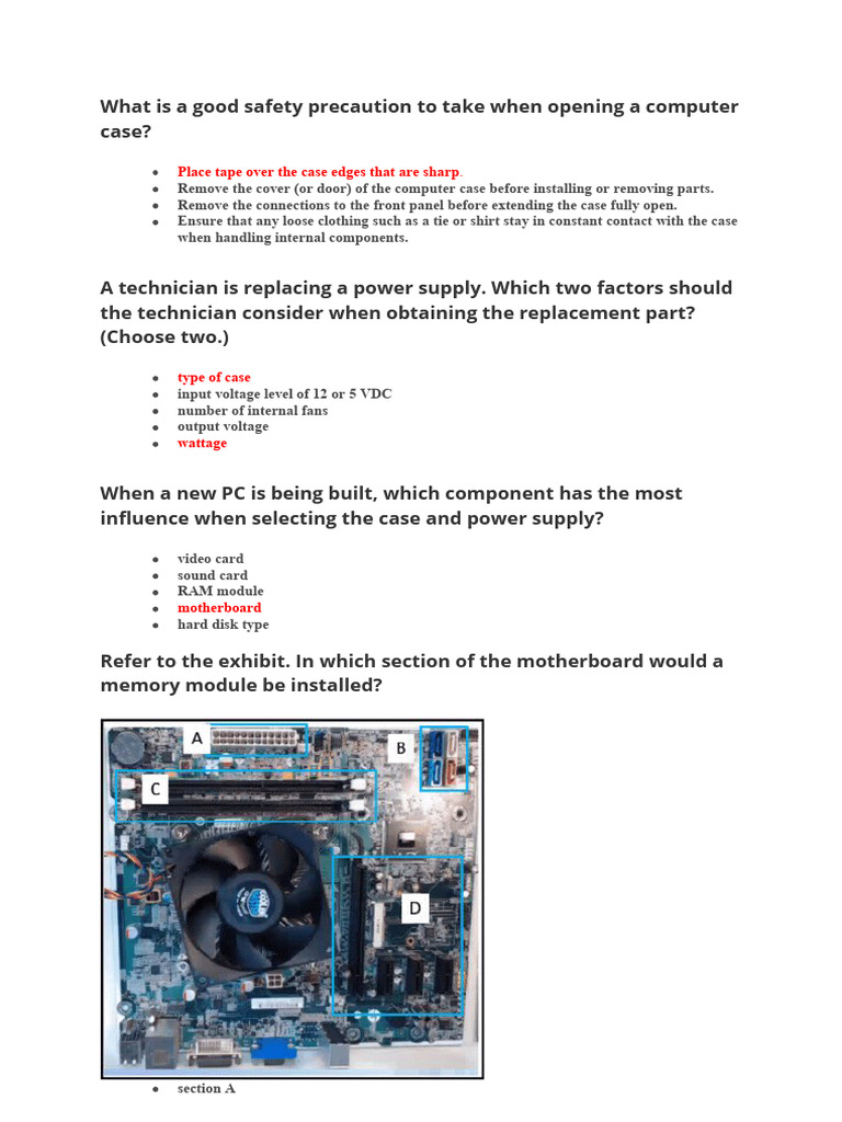 IT Essentials Chapter 2 Questions and Answers Eng | PDF | Electronic Engineering | Computer Hardware