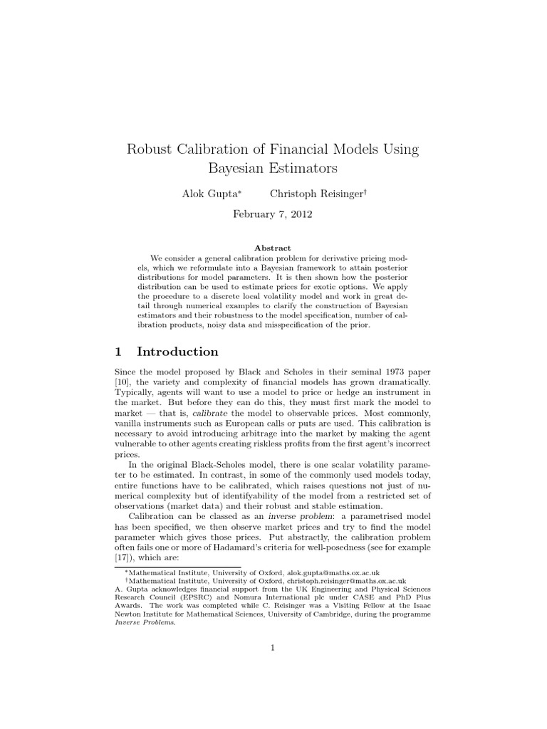 Bayesian Estimator | PDF | Bayesian Inference | Volatility (Finance) Bayesian Estimator | PDF | Bayesian Inference | Volatility (Finance)