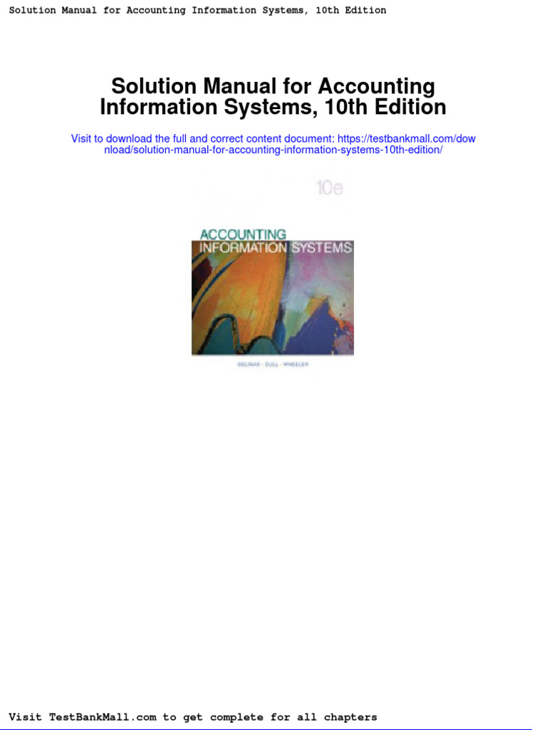 Solution Manual For Accounting Information Systems 10th Edition Pdf Constipation Edema