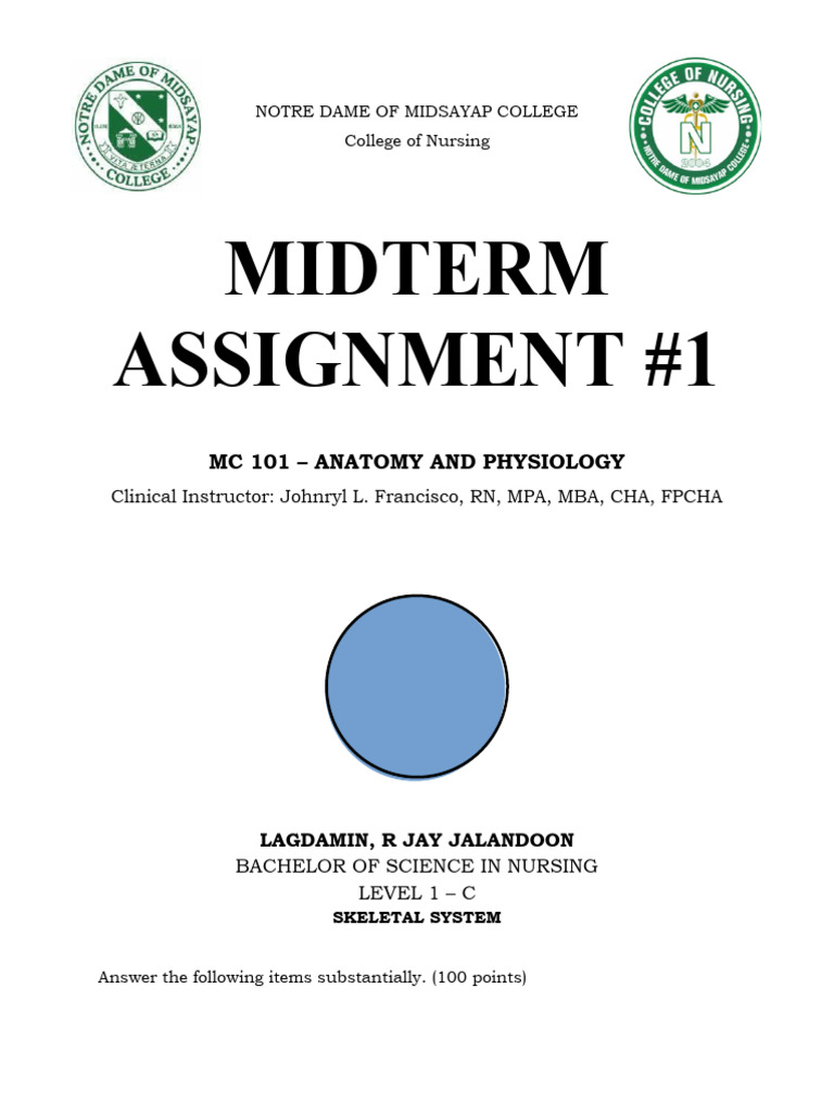 Midterm Assignment 1 | PDF | Bone | Vertebra