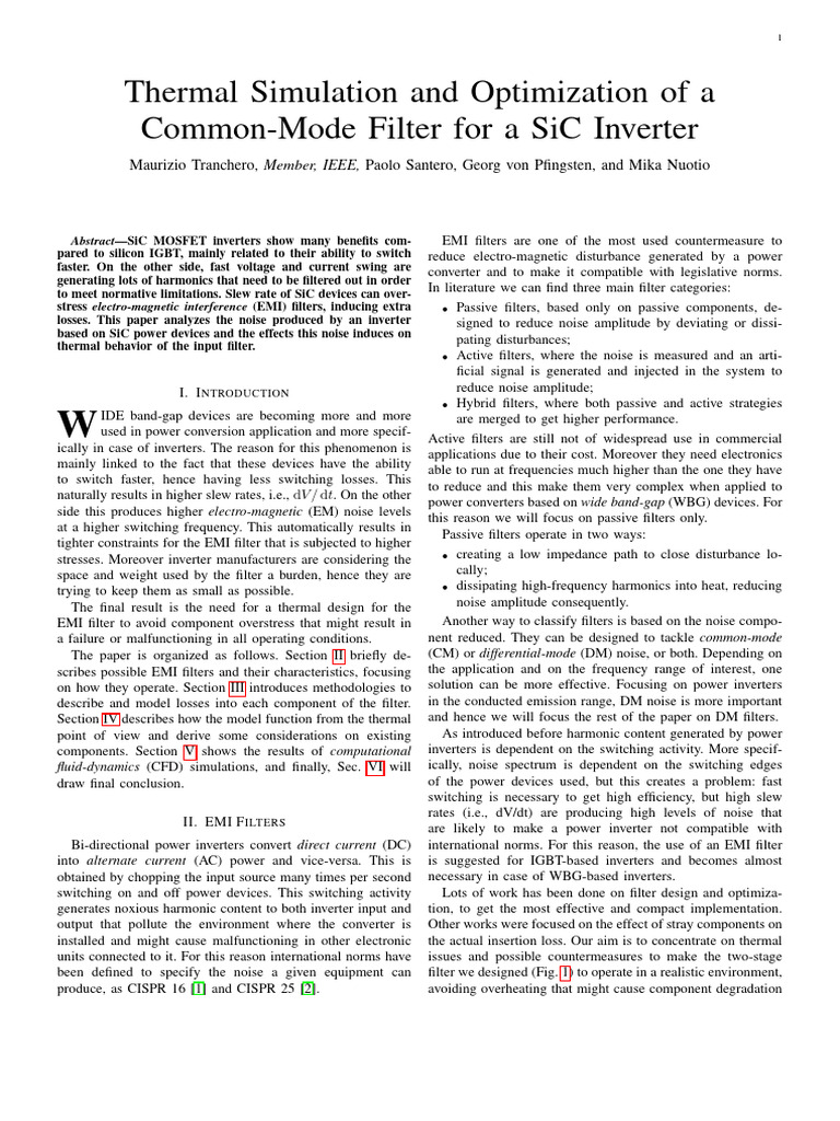 Thermal Simulation and Optimization of A Common-Mode Filter For A SiC ...